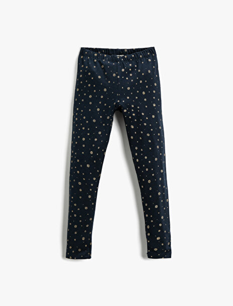 Koton Kız Çocuk Desenli Tayt Beli Lastikli Pamuklu