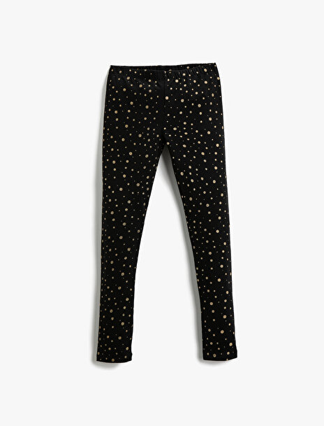 Koton Kız Çocuk Desenli Tayt Beli Lastikli Pamuklu