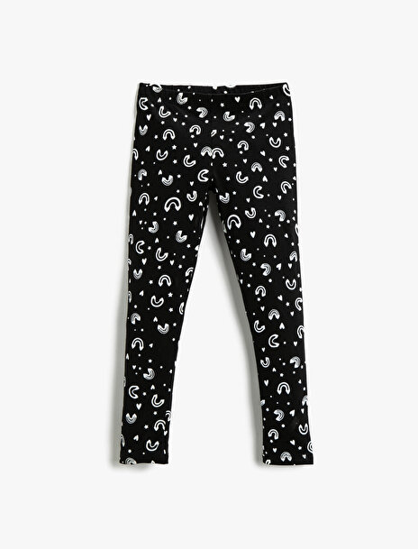 Koton Kız Çocuk Baskılı Tayt Beli Lastikli Pamuklu