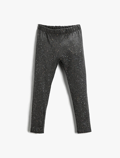 Koton Kız Çocuk Beli Lastikli Tayt Simli Parlak Pamuklu