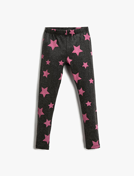 Koton Kız Çocuk Yıldız Baskılı Tayt Beli Lastikli