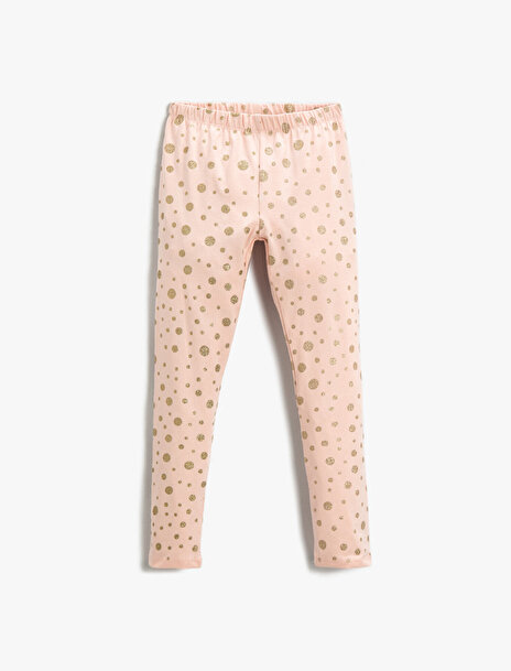 Koton Kız Çocuk Parlak Desenli Tayt Beli Lastikli Pamuklu Koton Kız Çocuk Parlak Desenli Tayt Beli Lastikli Pamuklu