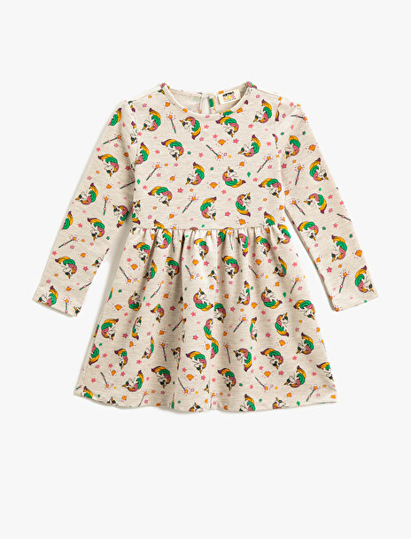 Koton Kız Çocuk Uzun Kollu Midi Elbise Unicorn Baskılı Bisiklet Yaka Koton Kız Çocuk Uzun Kollu Midi Elbise Unicorn Baskılı Bisiklet Yaka