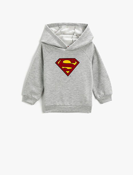 Koton Erkek Çocuk Kapüşonlu Superman Baskılı Sweatshirt Lisanslı Uzun Kollu Koton Erkek Çocuk Kapüşonlu Superman Baskılı Sweatshirt Lisanslı Uzun Kollu