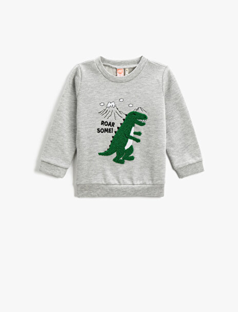 Koton Erkek Çocuk Dinozor Desenli Sweatshirt Uzun Kollu Bisiklet Yaka Koton Erkek Çocuk Dinozor Desenli Sweatshirt Uzun Kollu Bisiklet Yaka