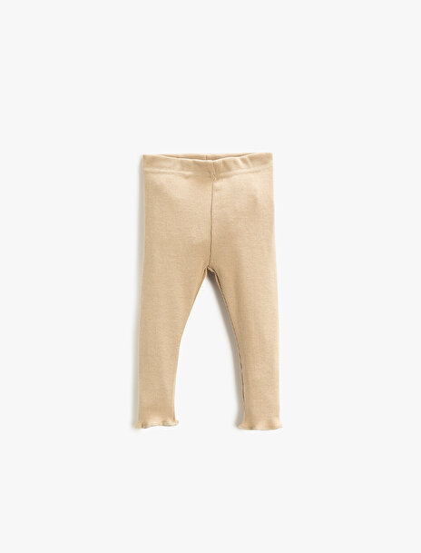 Koton Kız Çocuk Ribanalı Pamuklu Tayt Beli Lastikli