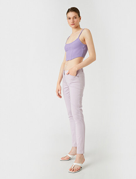 Koton Kadın Dar Paça Pantolon Cepli