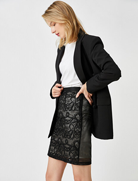 Koton Kadın Desenli Mini Etek