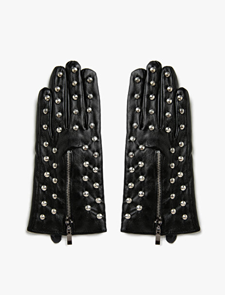 Koton Kadın Fermuar Detaylı Eldiven