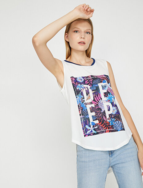 Koton Kadın Kolsuz T-Shirt