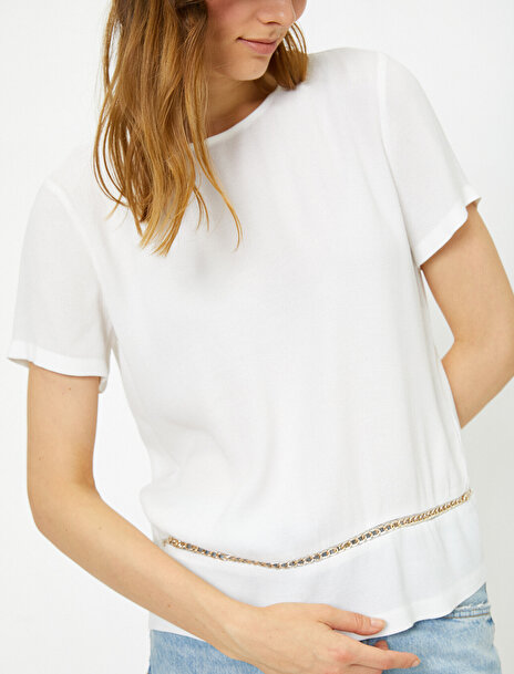 Koton Kadın Zincir Detaylı Bluz Koton Kadın Zincir Detaylı Bluz