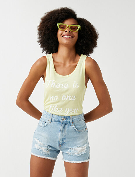 Koton Kadın Slogan Baskılı Atlet