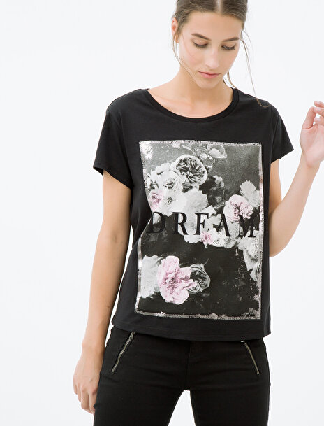 Koton Kadın Oyuk Yaka T-Shirt