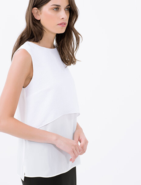 Koton Kadın Kolsuz Bisiklet Yaka Bluz