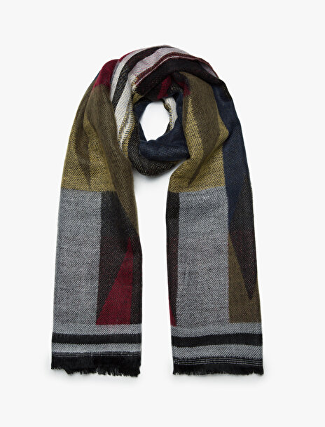 Koton Kadın Renk Bloklu Atkı