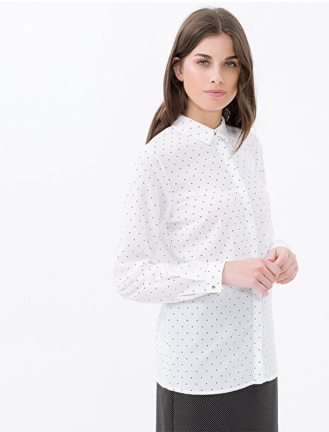 Koton Kadın Klasik Puanlı Gömlek Koton Kadın Klasik Puanlı Gömlek