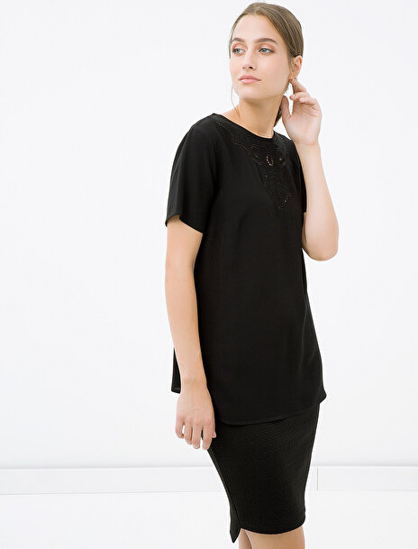 Koton Kadın Yaka İşlemeli Bluz