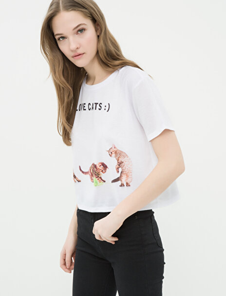 Koton Kadın Bisiklet Yakalı T-Shirt
