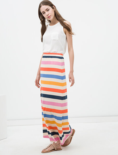 Koton Kadın Çizgili Maxi Etek Koton Kadın Çizgili Maxi Etek