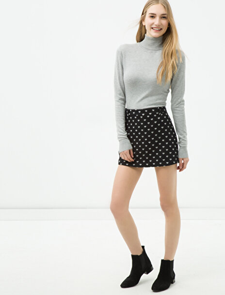 Koton Kadın Desenli Mini Etek