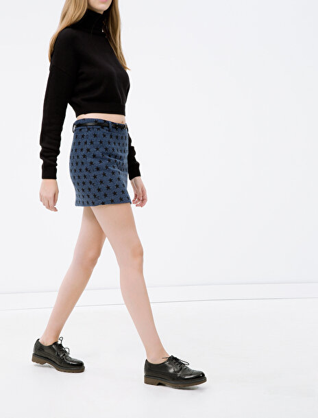 Koton Kadın Desenli Mini Etek