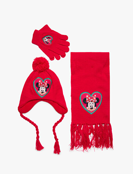 Koton Kız Çocuk Minnie Desenli Atkı Takım