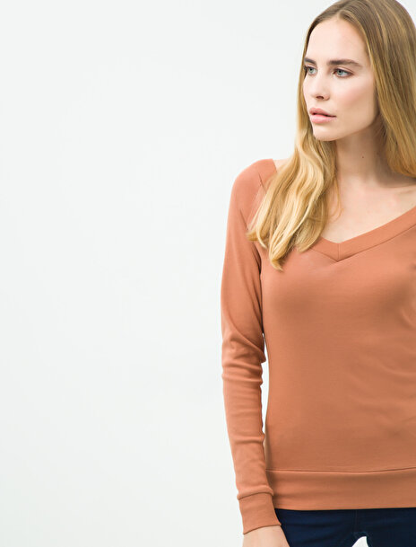 Koton Kadın V Neck T-Shirt