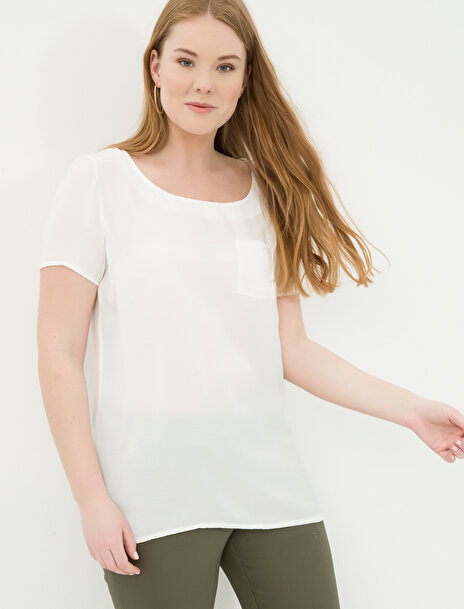 Koton Kadın Oyuk Yaka Bluz