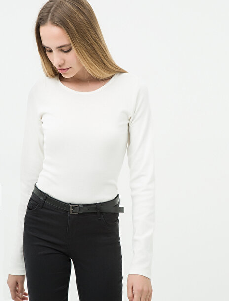 Koton Kadın Kayık Yaka T-Shirt