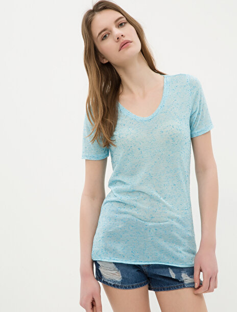 Koton Kadın V Yaka T-Shirt