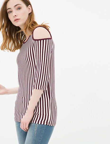 Koton Kadın Çizgili T-Shirt