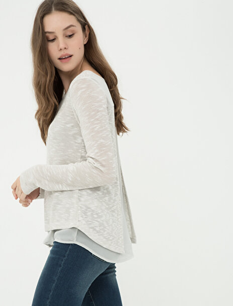 Koton Kadın Sırt Detaylı Kazak