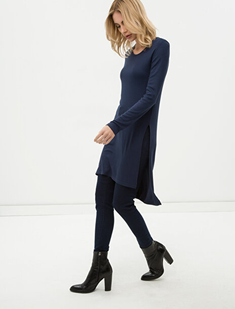 Koton Kadın Yanları Yırtmaçlı T-Shirt