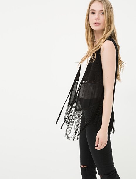 Koton Kadın Püskül Detaylı Yelek