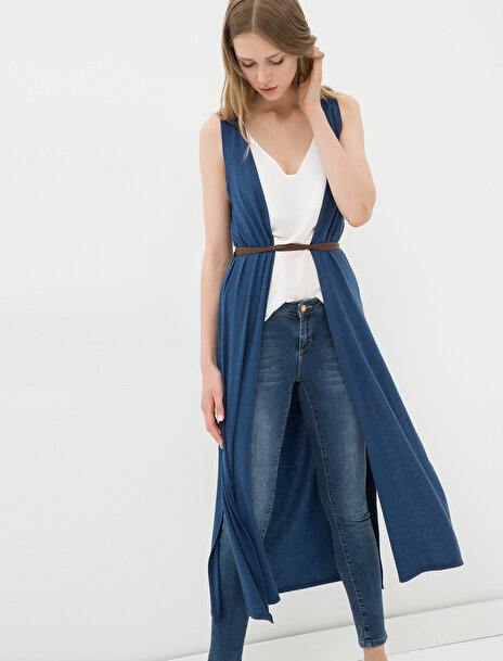 Koton Kadın Kolsuz Uzun Yelek