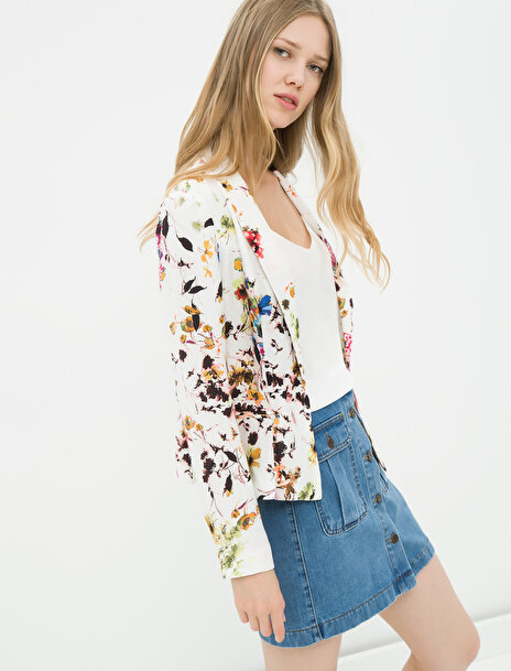 Koton Kadın Çiçek Desenli Ceket