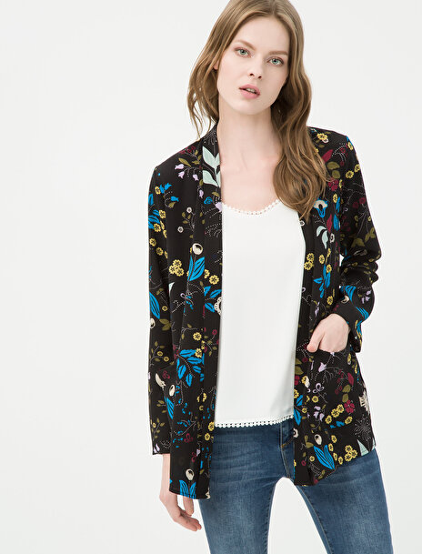 Koton Kadın Çiçek Desenli Ceket