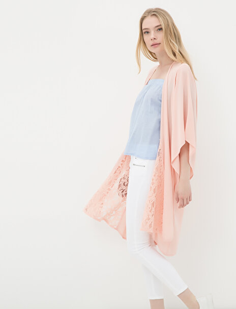 Koton Kadın Dantel Detaylı Kimono Koton Kadın Dantel Detaylı Kimono