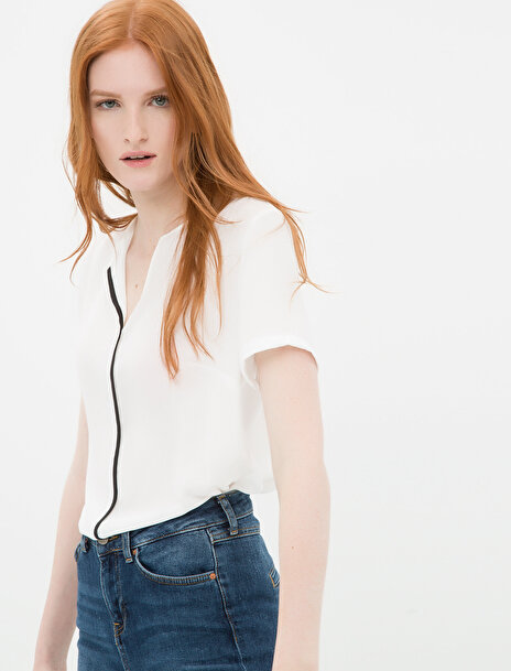 Koton Kadın Biye Detaylı Bluz