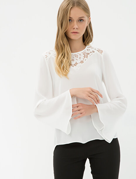 Koton Kadın Dantel Detaylı Bluz