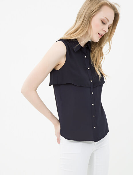 Koton Kadın Biye Detaylı Gomlek