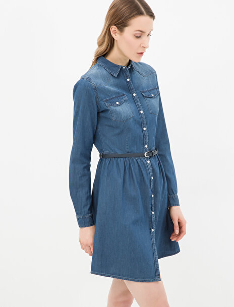 Koton Kadın Rahat Kesim Denim Elbise Koton Kadın Rahat Kesim Denim Elbise