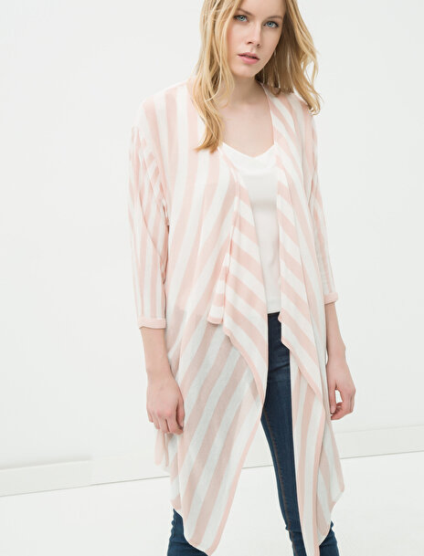 Koton Kadın Çizgili Triko Hırka