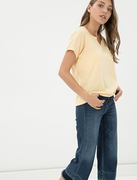 Koton Kadın Bisiklet Yaka T-Shirt