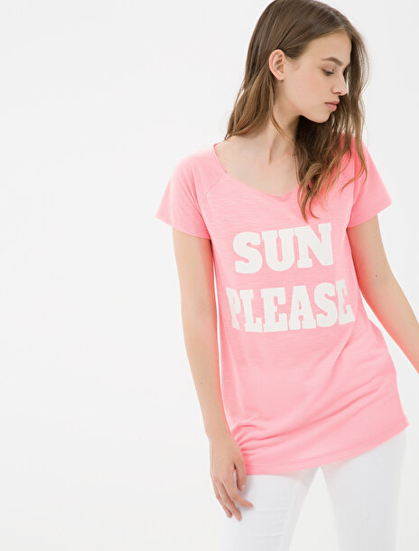 Koton Kadın Yazı Baskılı T-Shirt