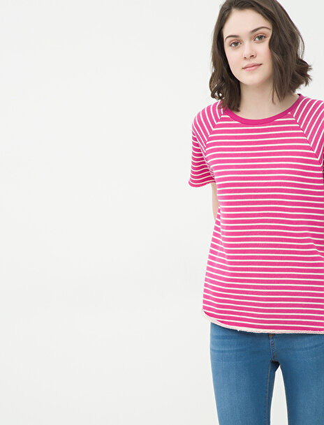 Koton Kadın Çizgili Sweatshirt