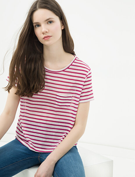 Koton Kadın Çizgili T-Shirt