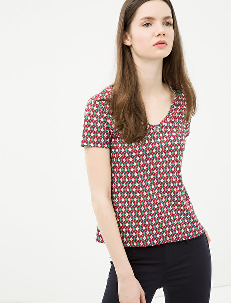 Koton Kadın Desenli T-Shirt