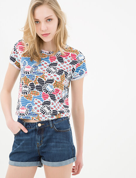 Koton Kadın Desenli T-Shirt