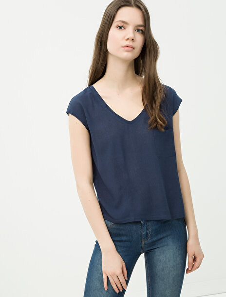 Koton Kadın V Yaka T-Shirt